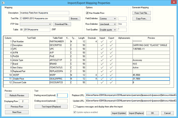 Export EBMS Data to a Text File
